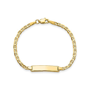 Brilliant Bijou 10k Semi-solid Anchor Link ID Bracelet