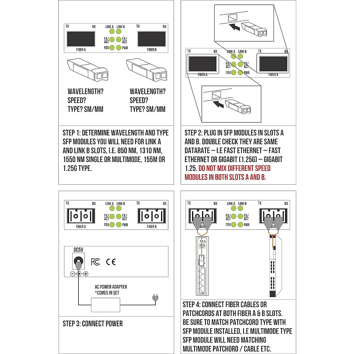SFP to SFP Fiber Media Converter - 2 x Standard Open SFP Slots - Supports Gigabit, Fast Ethernet and 2.5G SFP miniGBIC modules - Fiber to Fiber Converter - Without Transceivers
