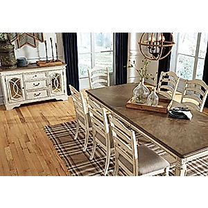 Signature Design by Ashley Realyn French Country Dining Extension Table, Seats up to 8, Chipped White