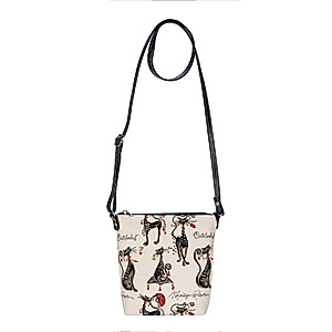 Signare Tapestry Small Crossbody Bag Sling Bag for Women with Marilyn Robertson Catitude Design (SLING-CUDE)