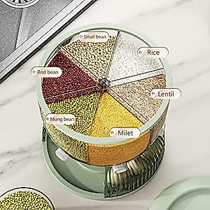 40lb Rice and Grain Storage Container, 360° Rotating Food Dispenser Measuring Cylinder with Lid Moisture Resistant Household, Airtight Storage of Black Rice, Yellow Rice and Other Small Beans