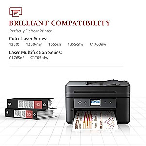 Toner Kingdom Compatible Toner Cartridge Replacement for Dell 1250 to use with 1250C C1760NW C1765NFW 1350cnw 1355cn 1355cnw C1765NF Printer 810WH C5GC3 XMX5D WM2JC (4-Pack, Black Cyan Magenta Yellow)