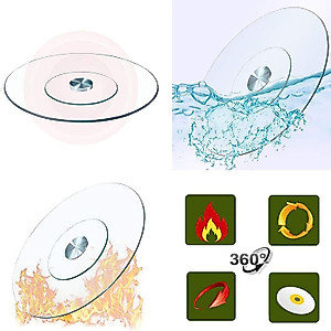 Large Lazy Susan for Table Tempered Glass Rotating Tray Round Tabletop Rotating Tray with Swivel Assist System Silent & Smooth Spin Diameter 30inch