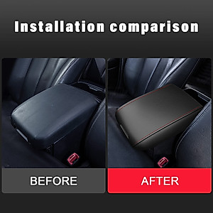 AOMSAZTO Console for 2016-2023 Toyota Tacoma Amrest Cover Black with Red Stiches