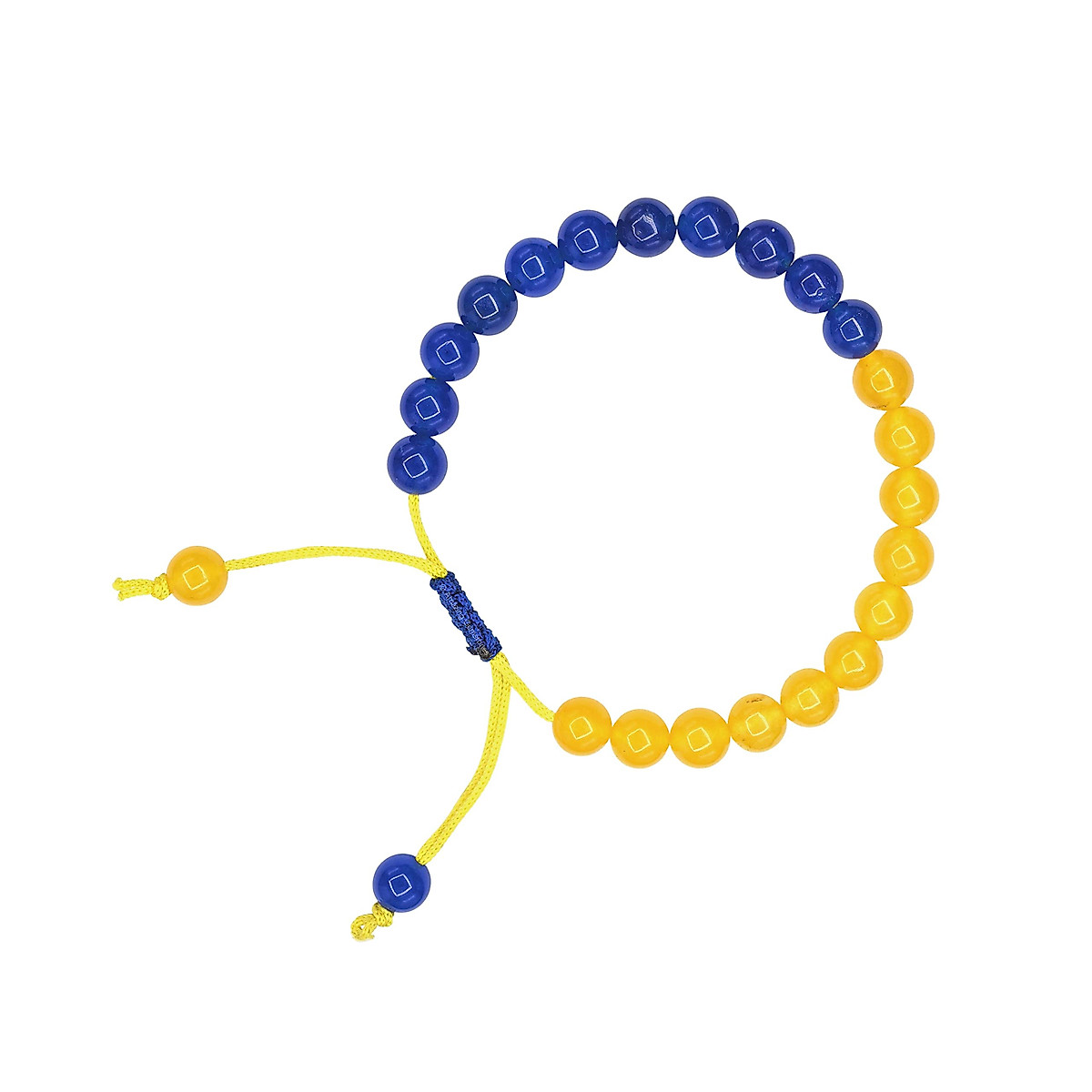 Ukraine Bracelet, Ukraine Flag Healing Crystal Bracelet - Ukraine Jewelry for Women Men Kids (Blue - Yellow Quartz Beaded)