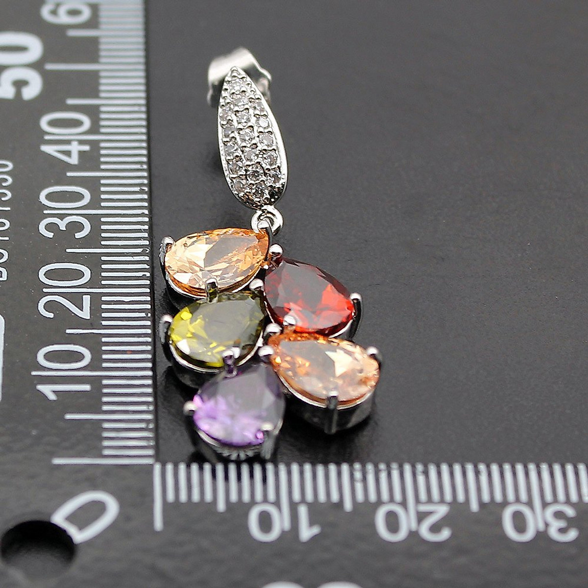 Earring for Women, Classic Multi Gemstones Silver Plated Earring with Amethyst Garnet Morganite Peridot Women Jewelry (Silver)
