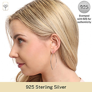 MAX + STONE Sterling Silver Diamond Cut Threader Earrings