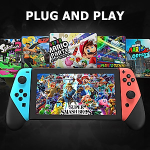 Joycon Controller Replacement for Switch Joycon,Alternatives for Left and Right Joy Con Controller,L/R Switch Controller Support Wake-up Function with Grip Stand (Blue and Red)