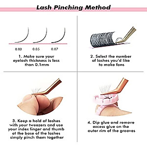 ALLOVE Cashmere Eyelash Extension Classic Lash Extensions 0.05 D Curl 15-20mm Mixed Tray Individual Volume Lash Extensions Lash Trays for Lash Extensions Supplies Single Eyelash Extensions