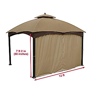 APEX GARDEN 12-ft Privacy Panel Curtain / Side Wall Sunshade (One Side Only)