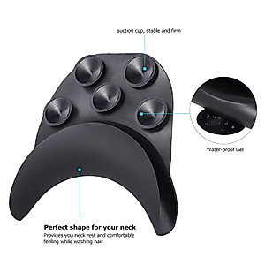 Taotiieout Shampoo Bowl Neck Rest Pillow,Salon Neck Rest Cushion, Neck Cushion Shampoo Bowl Neck Pillow Gripper Hair Washing Sink Tool (Black)