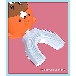 Electric Toothbrush for Kids, Dentist Recommended, Automatic Children's Electronic Toothbrushes, Waterproof, 2 Brush Heads U Shape Toothbrush Soft Head Toothbrush, 5 Cleaning Modes, Rinsing Cup (Pink)