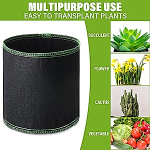 Mimorou 50 Pack 1 Gallon Grow Bags Bulk Heavy Duty Aeration Fabric Planting Pots Thickened Nonwoven Growing Planters Small Plant Containers for Garden Plants Vegetables Flowers Fruits, Black