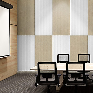 UMIACOUSTICS 6 Packs Acoustic Panel,48 x 24 x 0.4 Inches Sound Absorbing Door Panel,Decorative Wall Panels Equidistant Slot for Room,Home Theater,Studio