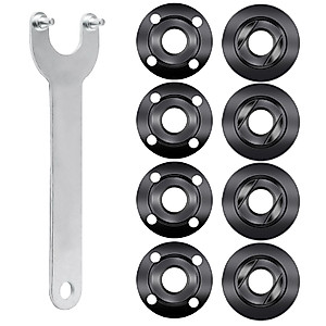 9pcs Angle Grinder Nuts, 1 Angle Grinder Wrench Spanner & 8 Angle Grinder Flange Nuts, 5/8-11 Grinder Angle Metal Lock Nuts Compatible with Makita Dewalt Bosch Milwaukee Ryobi Metabo Grinder Nuts
