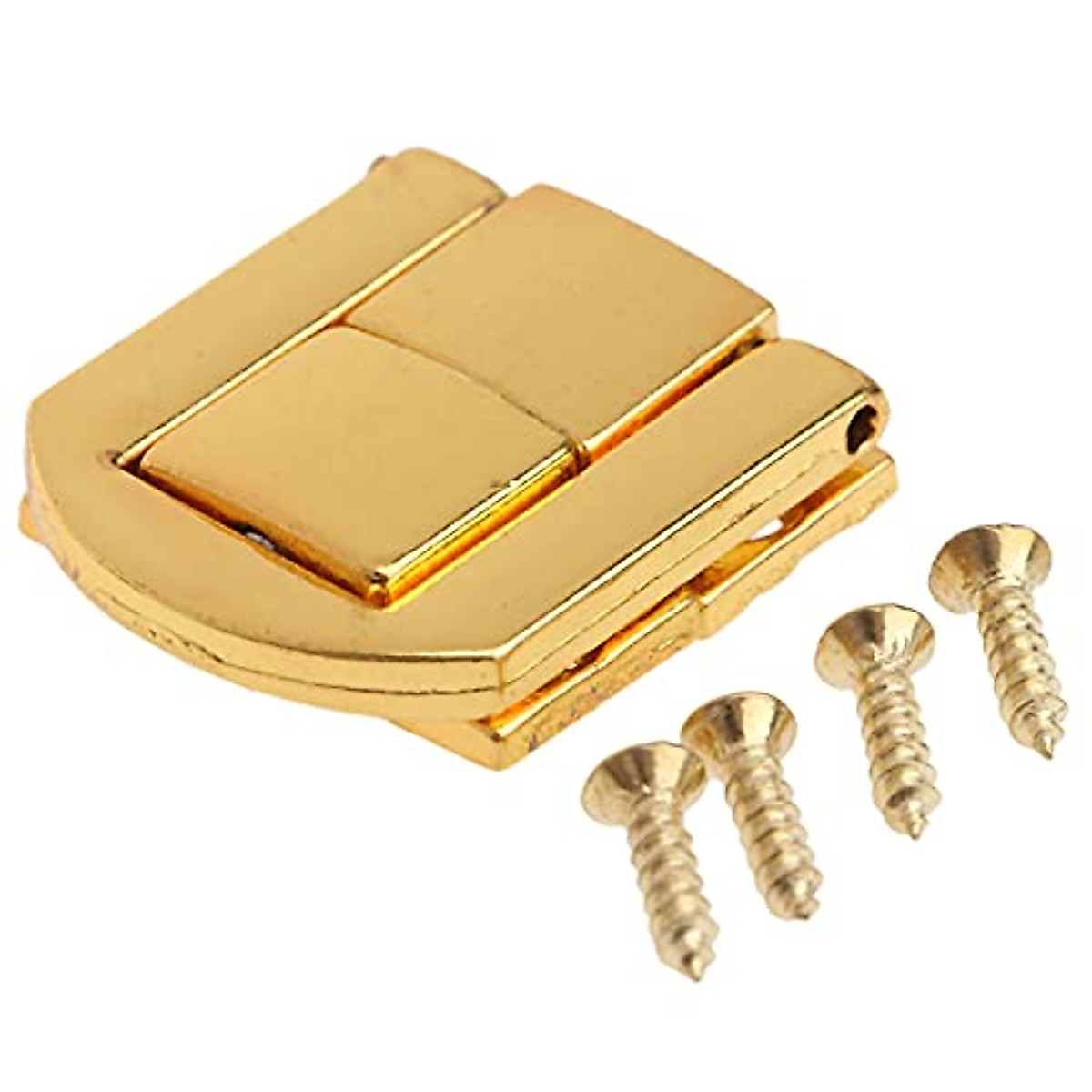 dophee Toggle Catch Lock 0.98"x0.79" Gold Retro Style Iron Hasp Wood Chest Lock Latch Clasp with Screws for Jewellery Box Suitcase Chest Decoration (5-Pack)