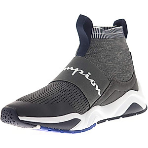 Champion Men's Rally Pro Big C Knit Sock Top Sneaker (11 M US, Granite Heather)