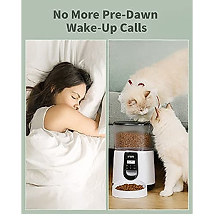 Automatic Cat Feeder, Arspic 4L Auto Cat Food Dispenser with Programmable Timer Feeder and Portion Control Automatic Pet Food Feeder for Small & Medium Cats Dogs with Desiccant Bag & Voice Recorder