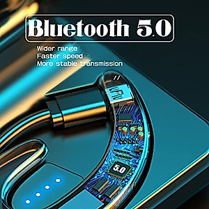 Bone Conduction Headphones Bluetooth Open Ear Headphones Open air Headphones IPX5 Waterproof Headphones (Black)