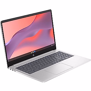 HP 2023 Newest Chromebook Laptop Student Business, 15.6" HD Display, Quad-Core Intel N200 Processor(Upto 3.7GHz), UHD Graphics, 8GB RAM, 64GB eMMC,HD Webcam,WiFi, Long Battery,Chrome OS+MarxsolCables
