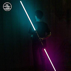 YDDSABER Lightsaber and Carrying Bag, RGB 16 Colors Changing Metal Aluminum Hilt, Ghost Premium Force FX Black Series Light Saber with 3 Mode Sound,for Adults, Support Real Heavy Dueling