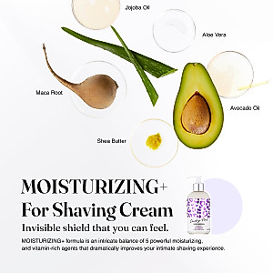 Coochy Plus Intimate Shave Cream + Pre-Shave Elixir Moisturizer Oil Kit – HydroLock & MOISTURIZING PLUS Continuous Hydration Reliefs Razor Burn Bump Ingrown Hair