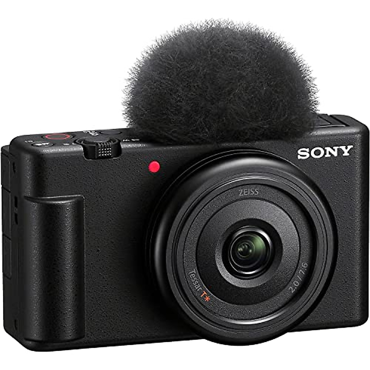 Sony ZV-1F Vlog Camera for Content Creators and Vloggers Black Bundle with Lexar 64GB High-Performance 800x UHS-I SDHC Memory Card + Camera Case + 1400 mAh Battery Pack