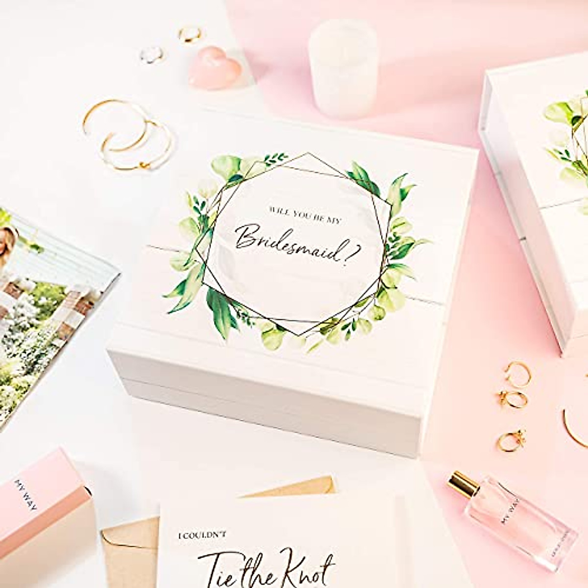 Bridesmaid Proposal Box - Gold Foil Stamped 'Will you be my Bridesmaid' Box I Set of 3 Boxes & Cards I Bridesmaid Boxes I Boxes for Bridesmaid Proposal I Luxury Gift Boxes for Bridesmaids Proposal