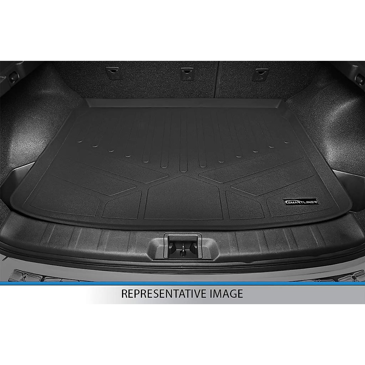 MAXLINER All Weather Custom Fit 3 Row & Cargo Liner Behind The 3rd Row Black Floor Mat Liner Set Compatible with 2017-2019 Ford Explorer (Only Fits without a Center Console on The 2nd row)