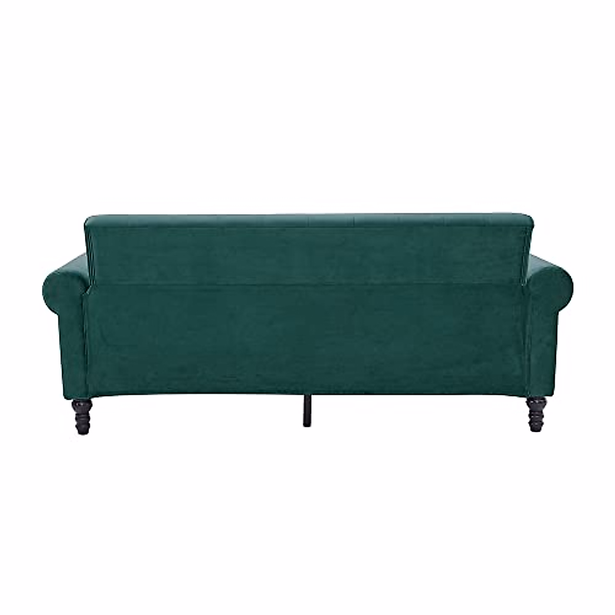 Classic Sofa Couch Mid Century Upholstered Velvet Fabric Tufted Sofa with Scroll Arms for Living Room Bedroom Apartment (Green) (CY001)