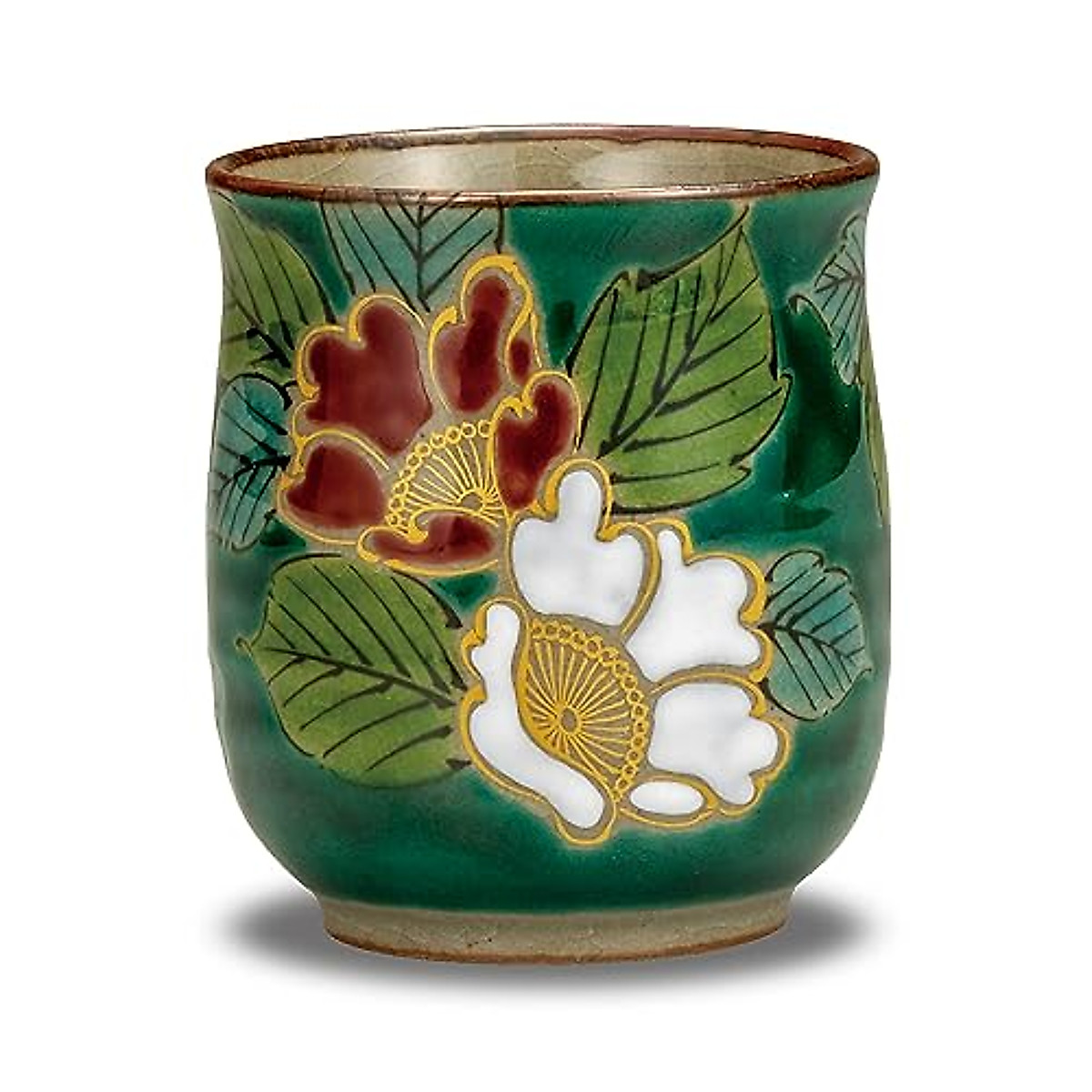Japanese Yunomi Tea Cup Camellia KUTANI YAKI(ware)