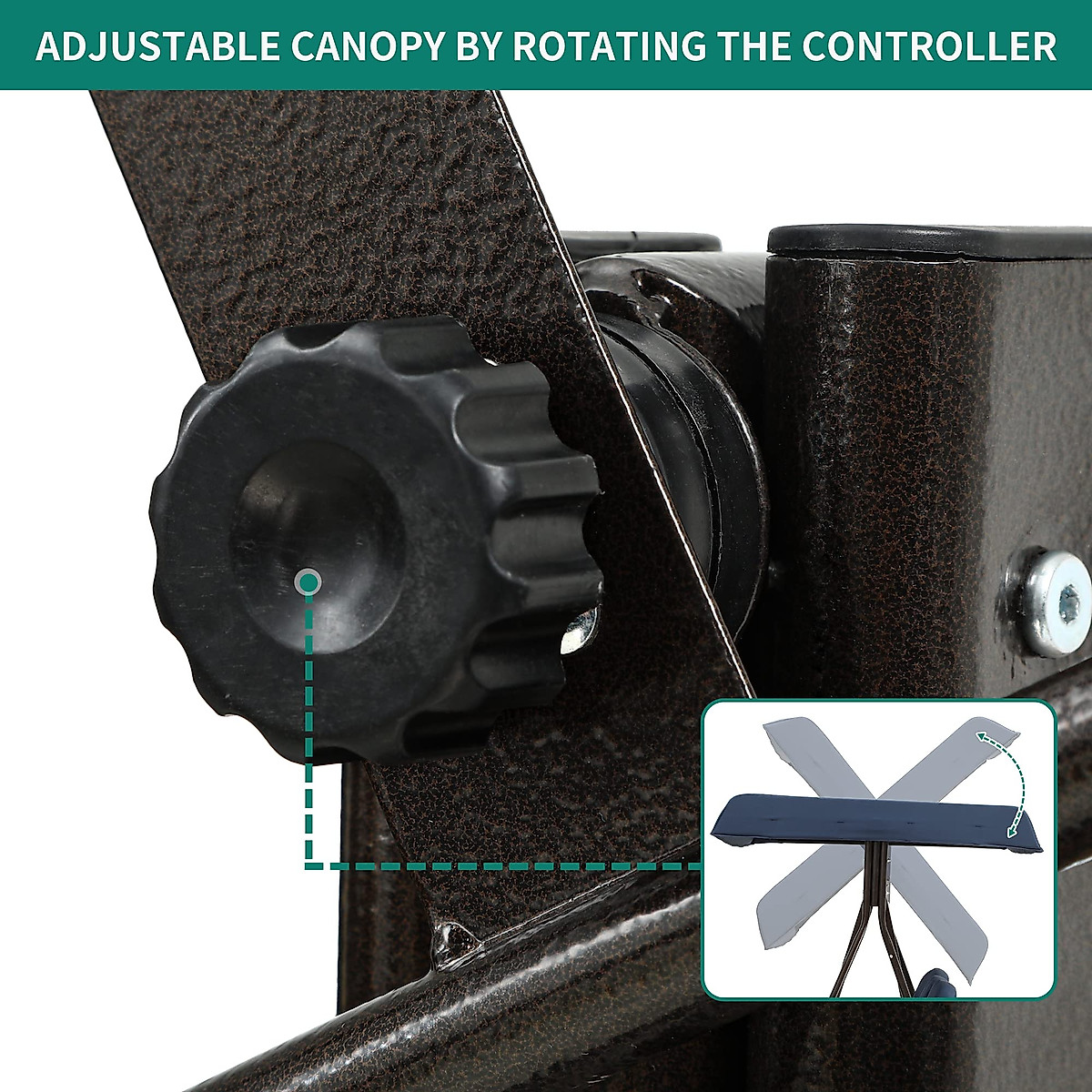 YITAHOME 3-Seat Deluxe Porch Swing Outdoor Heavy Duty Patio Swing Chair with Adjustable Canopy Removable Cushions Weather Resistant Steel Frame Suitable for Garden, Lawn, Backyard, Balcony, Navy Blue