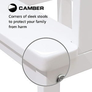 HOUCHICS Step Stools for Adults, Wooden Step Stool with 400 lb, Wood Step Stool, Adults Step Stool, Step Stool for Bedside, Step Helper for Kitchen,Bathroom,Bedroom (White)