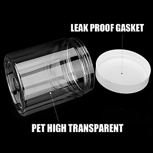 ZOENHOU 30 PCS 8 OZ Clear Plastic Jars with White Lids, Leakproof Food-Grade Storage Refillable Containers Bulks, Spice Sample Slime Jars for Beauty Products, Kitchen Household Jewelry Bead Storage