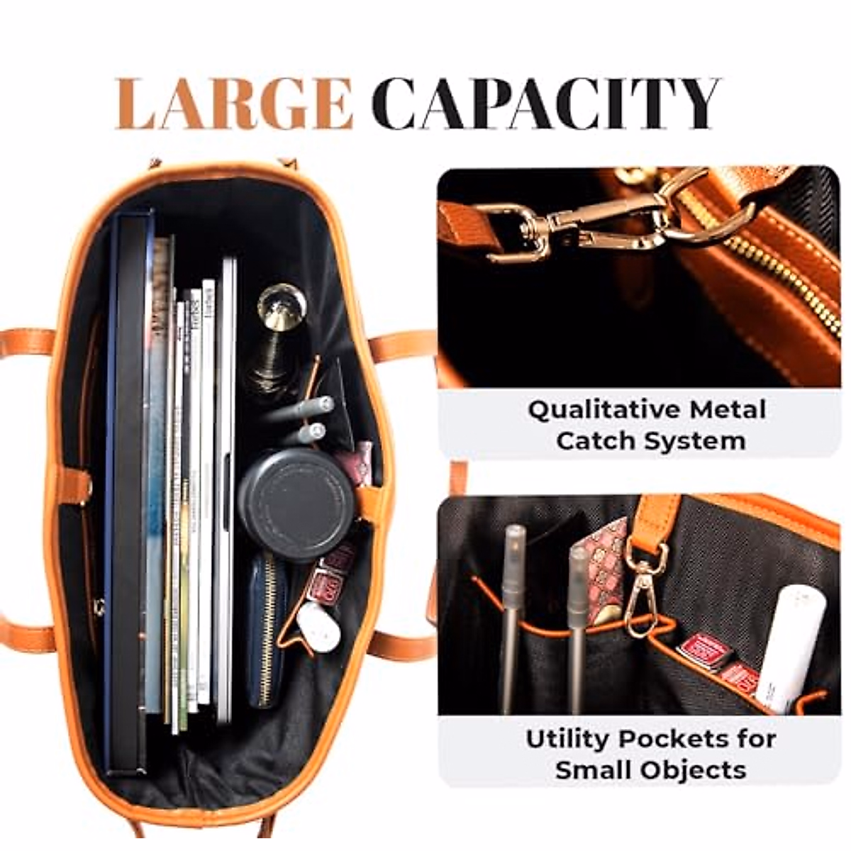 Canvas Tote Bag For Women, Extra Large Cotton Canvas Laptop Tote Bag for Travel School and Work