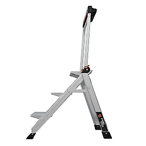 Little Giant Ladders, Jumbo Step, 3-Step, 2 Foot, Step Stool & Little Giant Ladders, Safety Step, 2-Step, 2 Foot, Step Stool, Aluminum, Type 1A, 300 lbs Weight Rating, (10210BA)