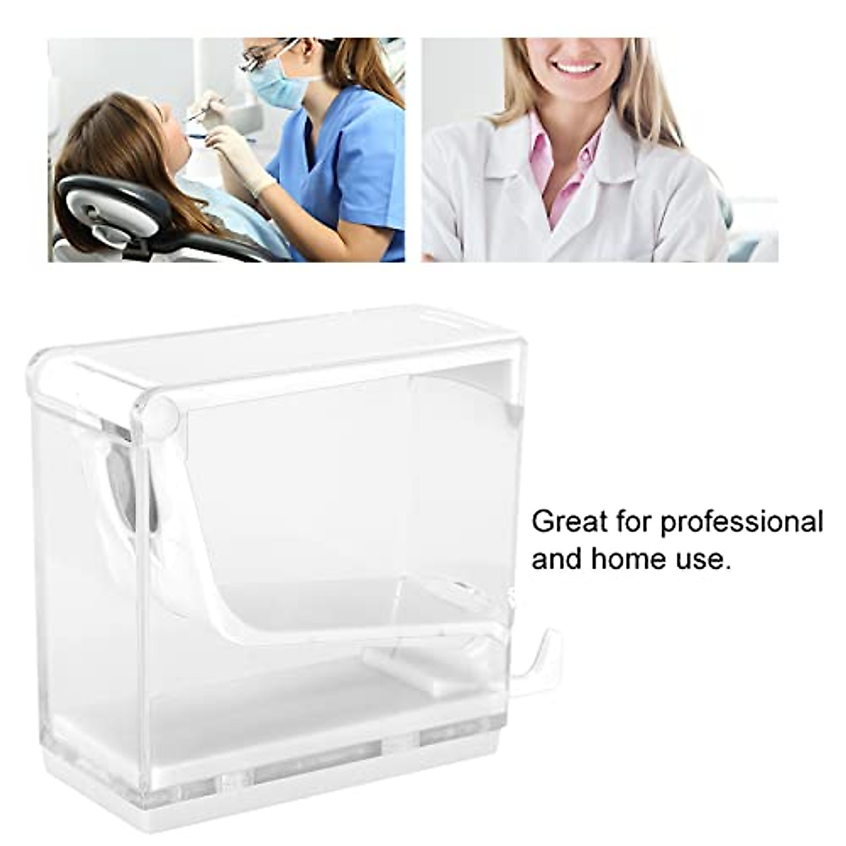 Dentist Cotton Case Teeth Cotton Roll Dispenser Cotton Roll Dispenser Cotton Roll Press Type Cotton Holder Press Type Cotton Swab Storage Box[White]