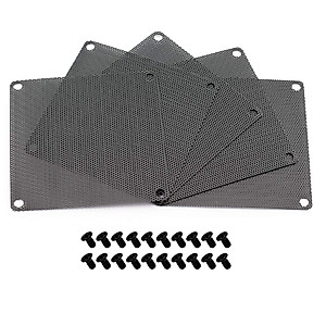 Maxmoral 5pcs 8cm PC Fan Dust Filter Black PVC Dustproof Mesh Cover Guard for Computer Cooler Fan Case