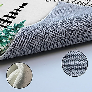 Forest Christmas Tree Area Rug Carpet for Kids Teen Girls Boys Bedroom, Living Room, Washable Outdoor Indoor Accent Throw Runner Floor Mat Area+Rug Green Winter Boho Dots 6FT(Round)