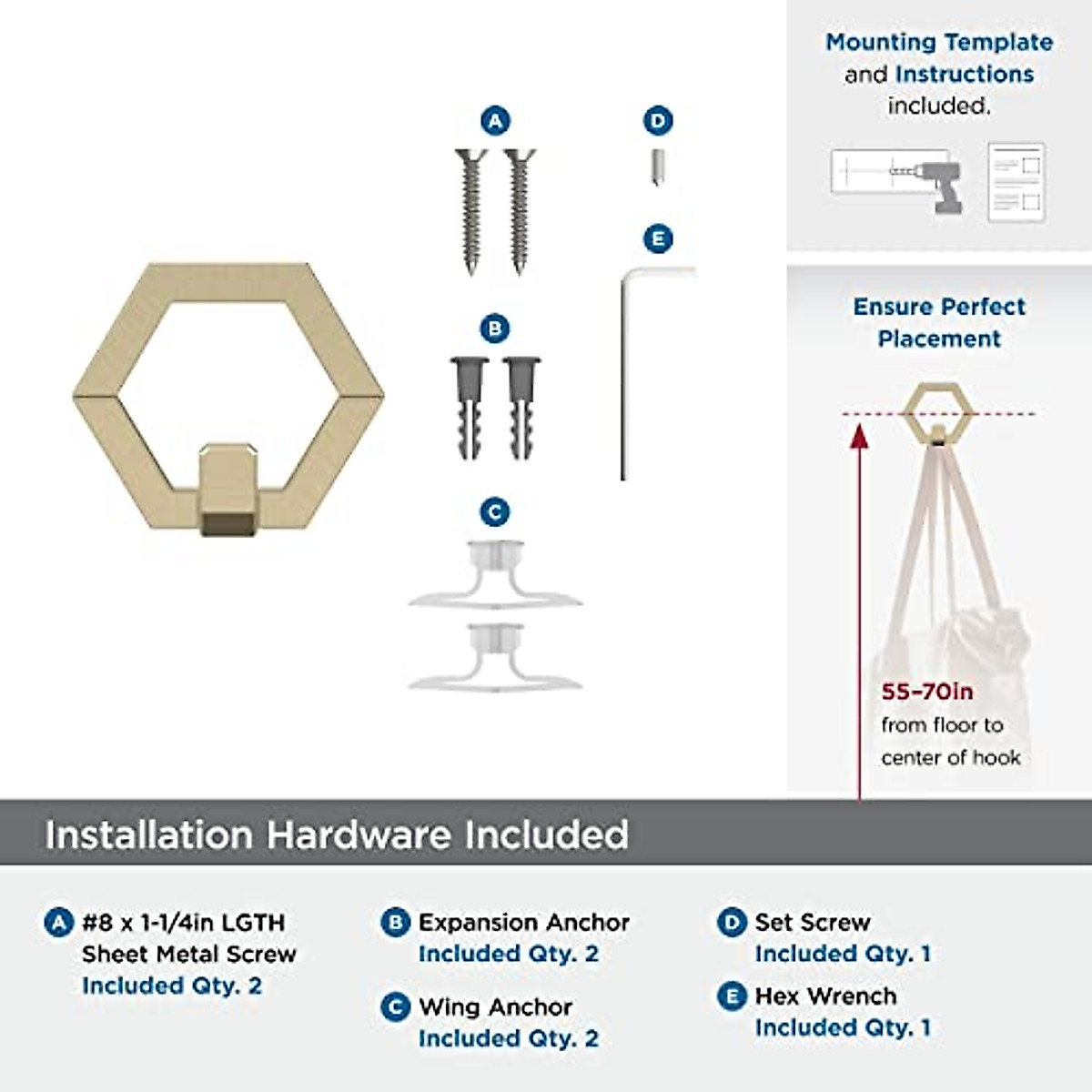 Amerock HBX37015BBZ | Prismo Single Prong Decorative Wall Hook | Golden Champagne Hook for Coats, Hats, Backpacks, Bags | Hooks for Bathroom, Bedroom, Closet, Entryway, Laundry Room, Office