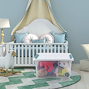 AnnkkyUS 6-Pack Plastic Storage Bins with Lids, Large Latching Bin, 35 Quart