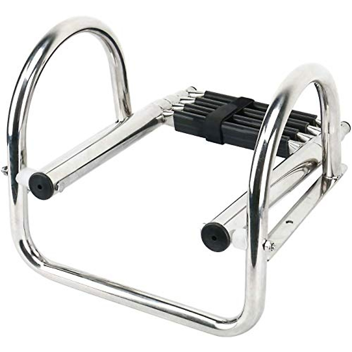 Amarine Made Stainless Steel in-Board 4 Steps Telescoping Ladder Folding Dock Ladder for Marine Boat Yacht Swimming Pool 550lbs Capacity