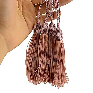 Makhry 20pcs 15.5cm/6 Inch Silky Floss Bookmark Tassels with 2-Inch Cord Loop and Small Chinese Knot for Jewelry Making, Souvenir, Bookmarks, DIY Craft Accessory (Peach Pink)