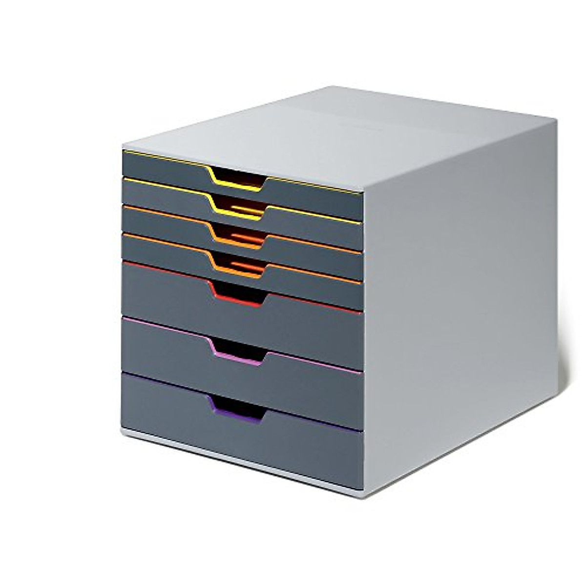 Durable 760727 VARICOLOR 7, Drawer Desk Storage Box, Gray & Multicolor