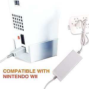 Xahpower 3 in 1 Accessories Bundle Kits for Wii, AC Power Supply Adapter + Composite Audio Video Cable and Wired Infrared Ray Sensor Bar Compatible with Nintendo Wii