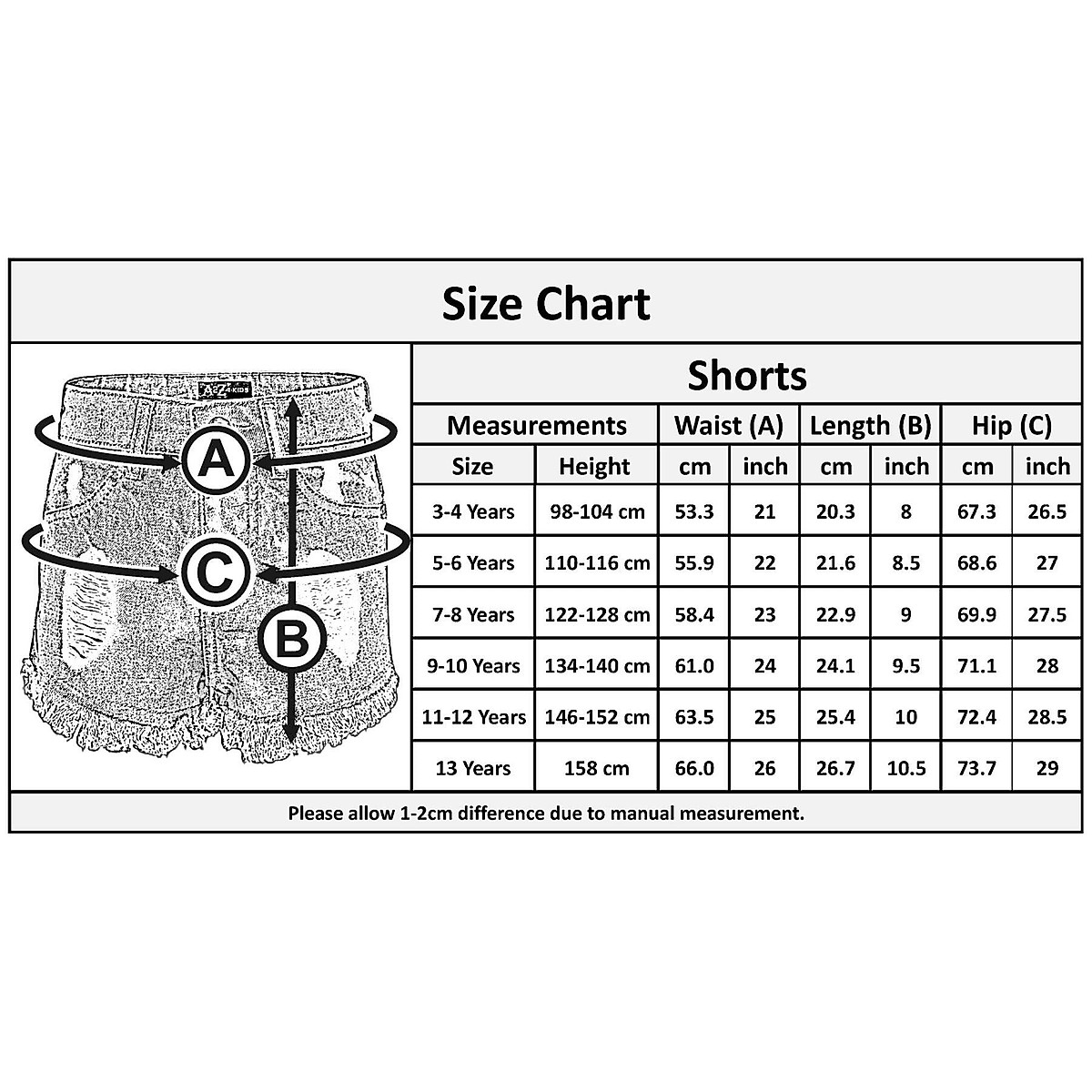 Kids Girls Shorts Bermuda Skinny Ripped Jeans Hot Pants Summer Denim Chino Short