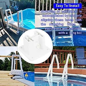 Pool Ladder Flanges for Heavy Duty Resin in-Pool above Ground Swimming Pool Ladder (2 Pack)