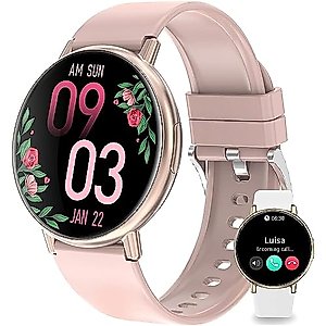 Efolen Smart Watch for Women(Answer/Make Calls) Compatible with iOS/Android, 1.39'' HD Touch Screen Activity Tracker with 100 Sports Modes Step Calories Heart Rate Blood Pressure IP67 Waterproof