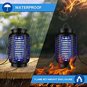 Jwseotu Bug Zapper & Attractant - Effective 4200V Electric Mosquito Zappers Killer - Insect Fly Trap, Waterproof for Indoor & Outdoor - Electronic Light Bulb Lamp for Backyard, Patio, Home, Plug in