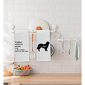 Knibeo Golden Retriever Kitchen Towels - Set of 2, 16x24 Inch Golden Retriever Hand Towels for Bathroom, Golden Retriever Gifts, Golden Retriever Decor